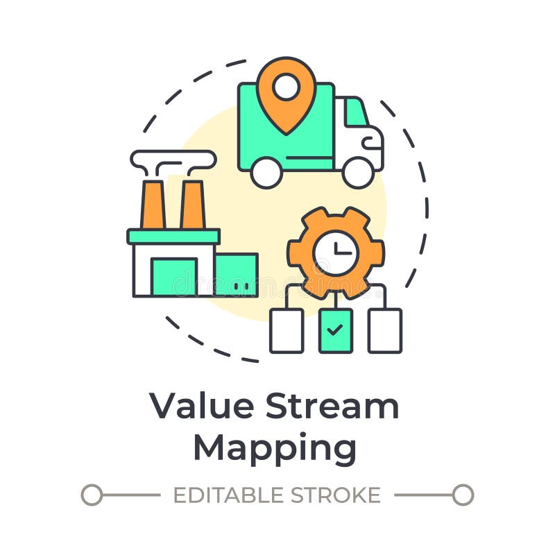 Value Stream Mapping Multi Color Concept Icon Stock Vector ...