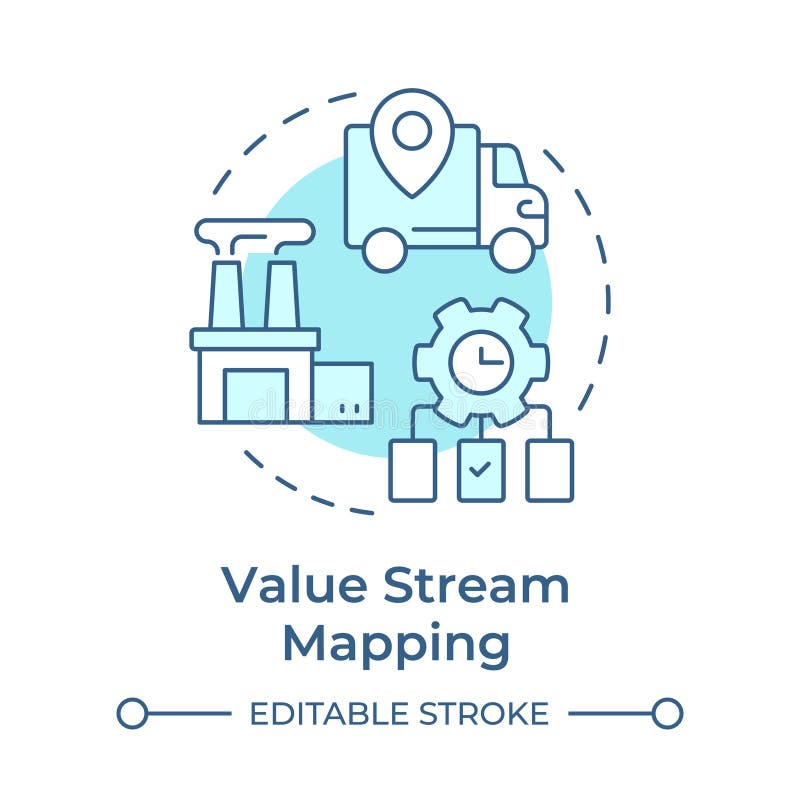 Value Stream Mapping Soft Blue Concept Icon Stock Vector - Illustration ...