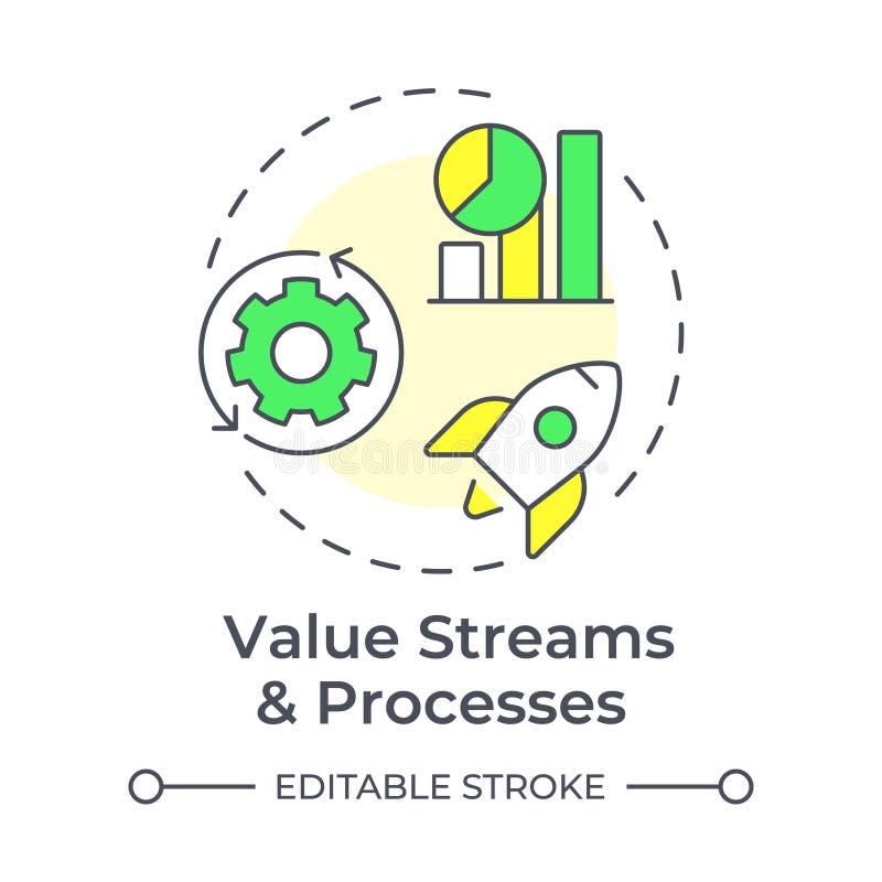 Value Streams and Processes Multi Color Concept Icon Stock Vector ...