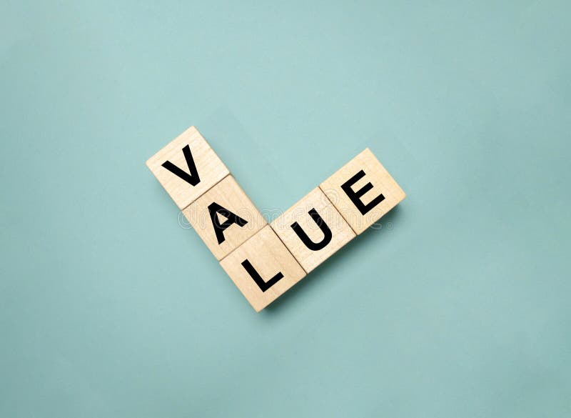 VALUE Symbol. Concept Word Basics on Wooden Blocks Stock Photo - Image ...