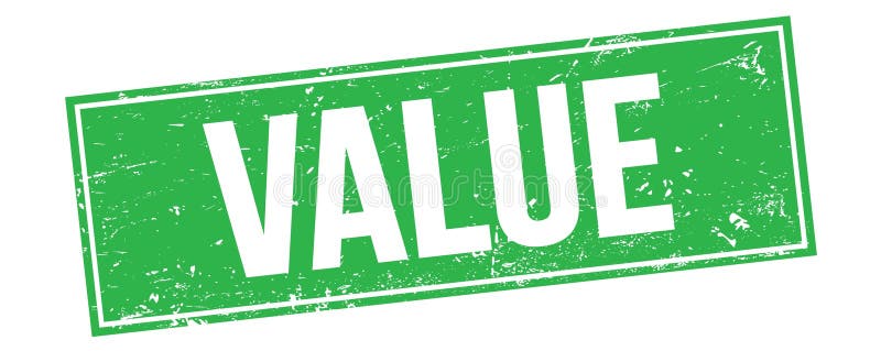 VALUE Text on Green Grungy Rectangle Stamp Stock Illustration ...