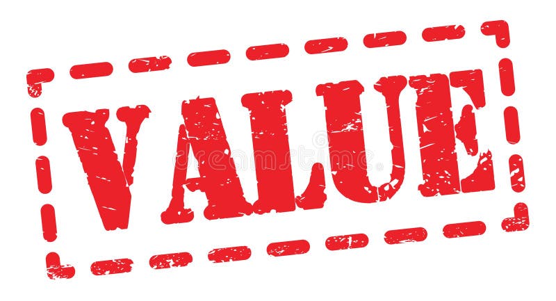 VALUE Text Written on Red Stamp Sign Stock Illustration - Illustration ...