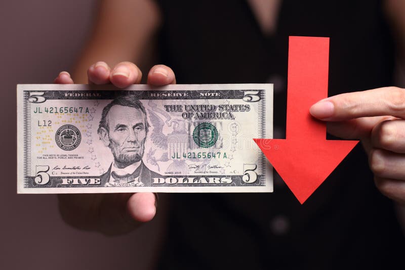 Value of the US Dollar Falling Stock Image - Image of loss, market ...
