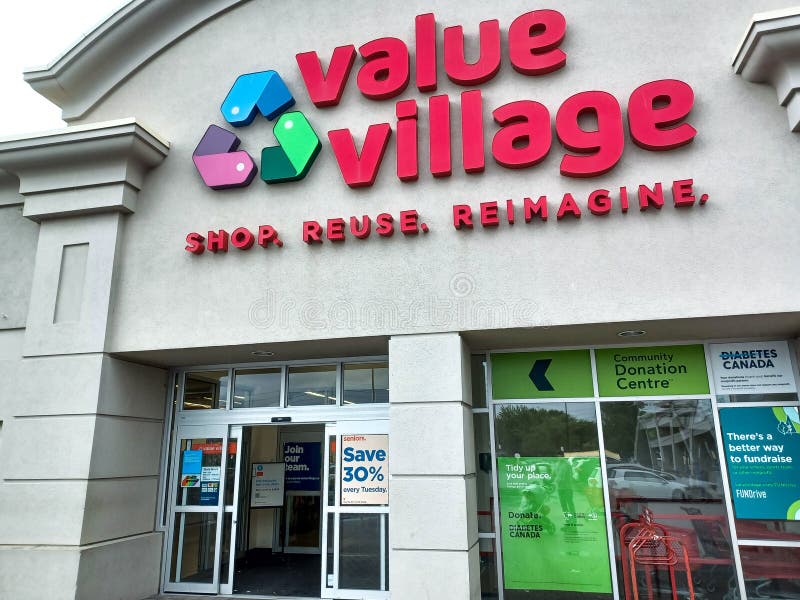 Value Village store sign editorial stock image. Image of facade - 351310594