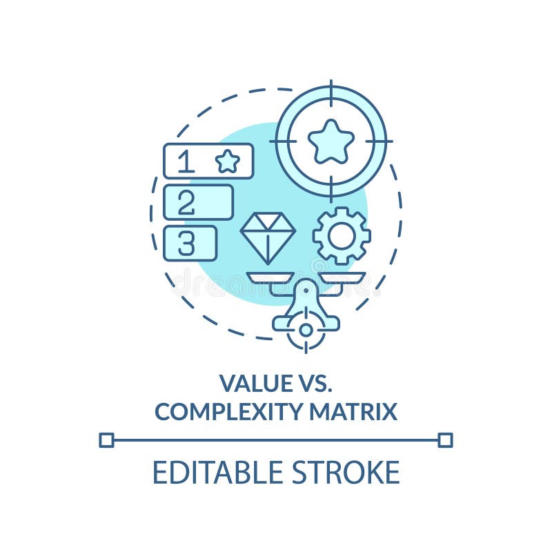 Value Vs Complexity Soft Blue Concept Icon Stock Vector - Illustration ...