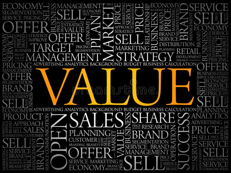 Value word cloud collage stock illustration. Illustration of decisions ...