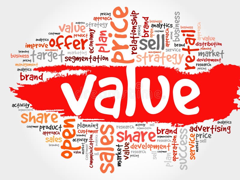 Value Word Cloud Collage, Business Concept Stock Illustration ...