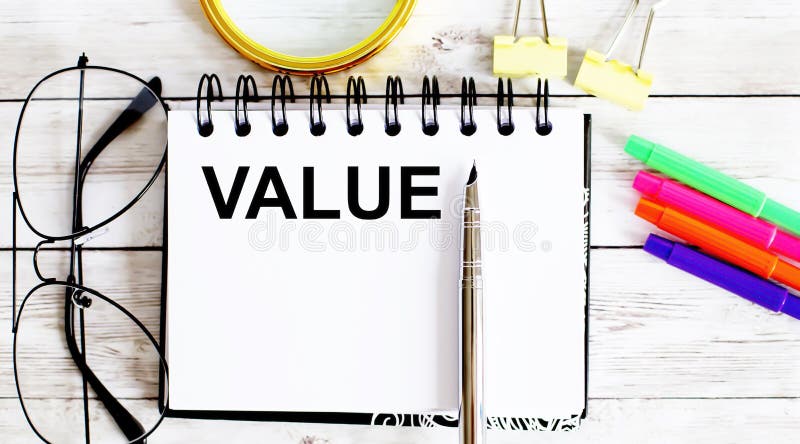 Value Written Notebook White Background Office Tools Stock Photos ...