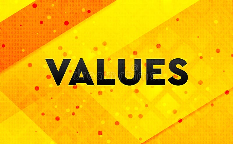 Values Abstract Digital Banner Yellow Background Stock Illustration ...