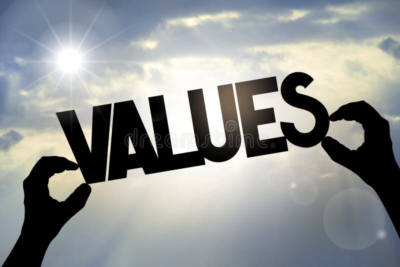 Values Concept - Hands, Text, Sky Stock Image - Image of moralty ...