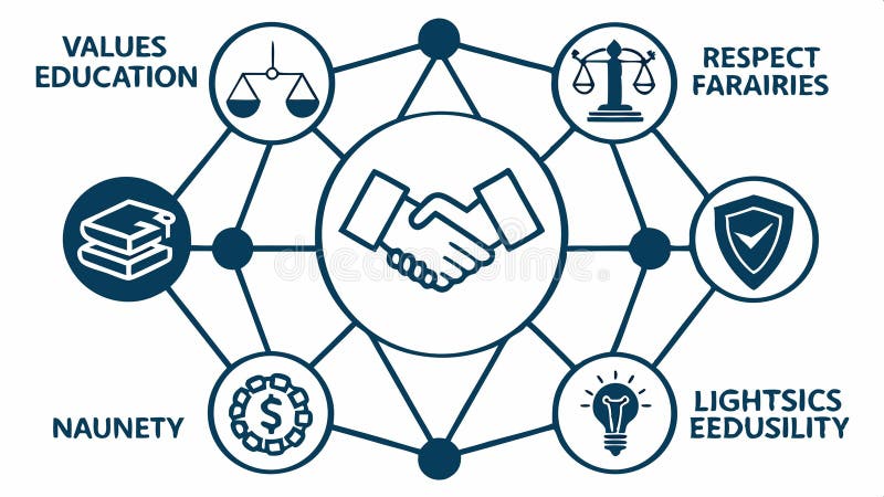 Values Education and Respect, Ethical Principles Illustration Vector ...