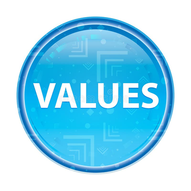 Values Floral Blue Round Button Stock Illustration - Illustration of ...