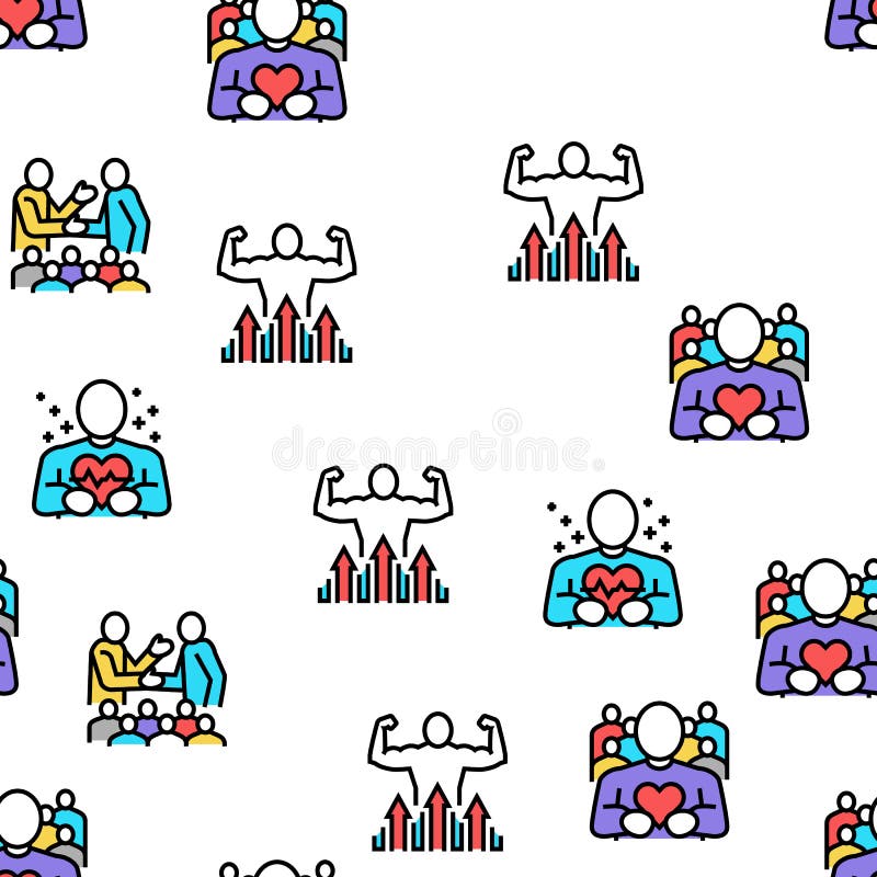 Values Human Life Vector Seamless Pattern Stock Vector - Illustration ...