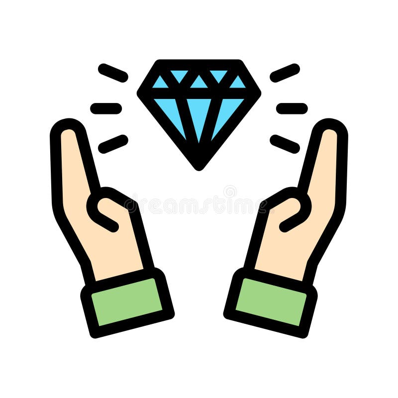 Values Icon Principled Design in Flat Line Color Style Stock Vector ...