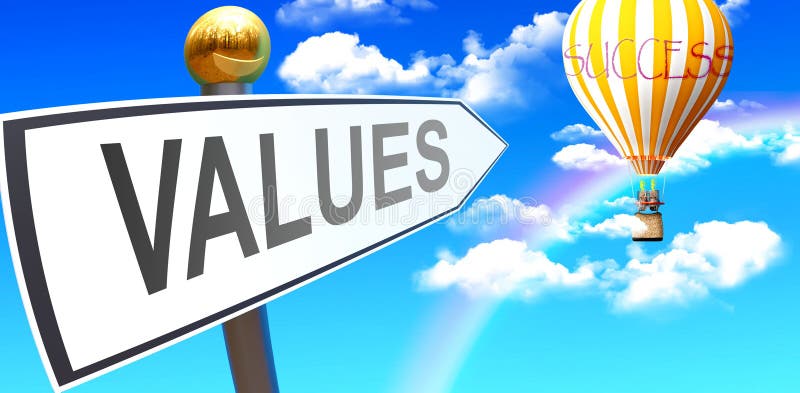 Values leads to success stock photo. Image of sign, idea - 272730212