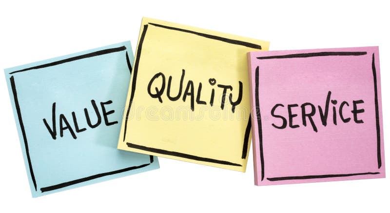 Values, Quality and Service Motto Stock Photo - Image of abstract ...