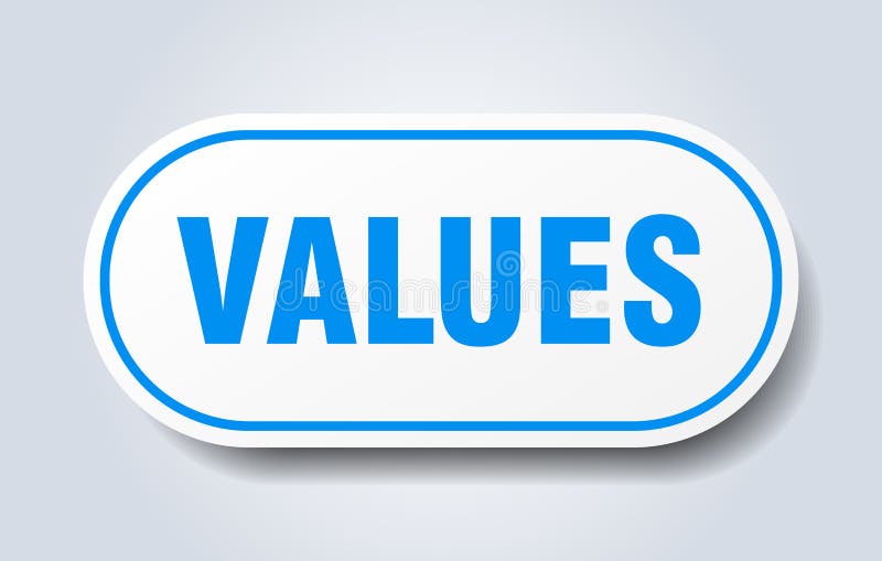 Values Sign. Rounded Isolated Button. White Sticker Stock Vector ...
