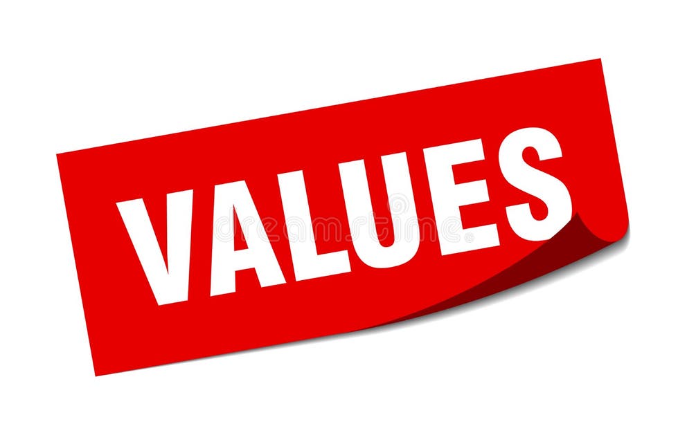 Values Sticker. Square Isolated Label Sign. Peeler Stock Vector ...