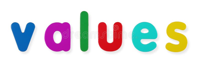 Values Word in Magnetic Letters Stock Illustration - Illustration of ...