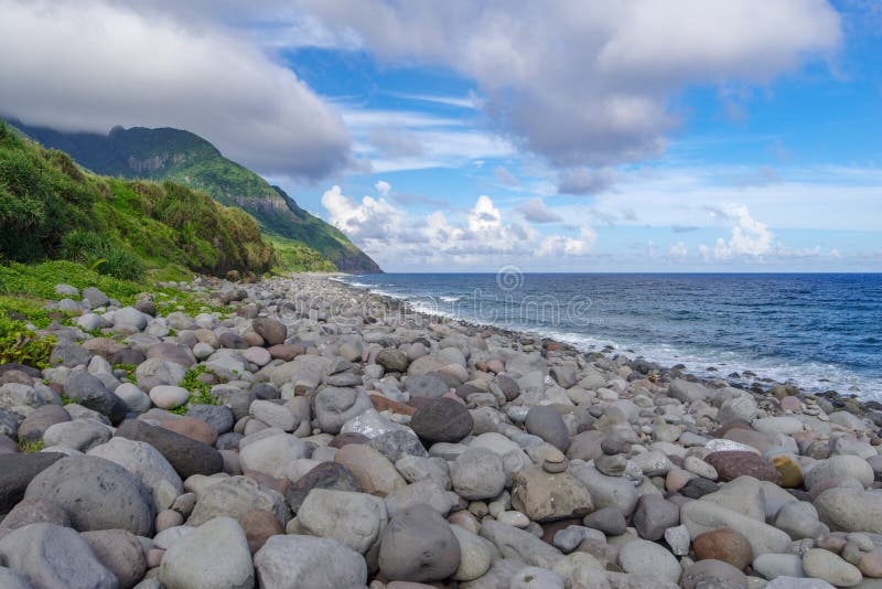 Valugan Boulder Beach in Basco, Batanes Stock Image - Image of wind ...