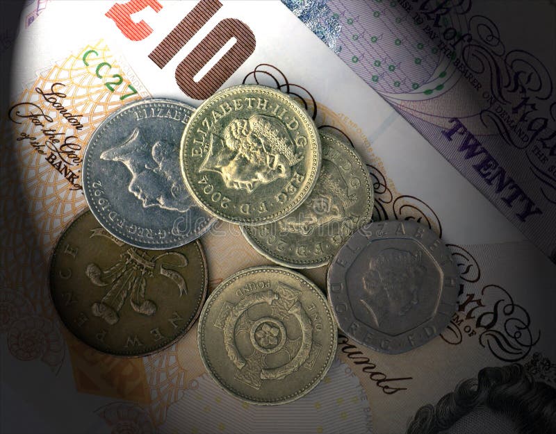 Valuta britannica immagine editoriale. Immagine di monete - 123950