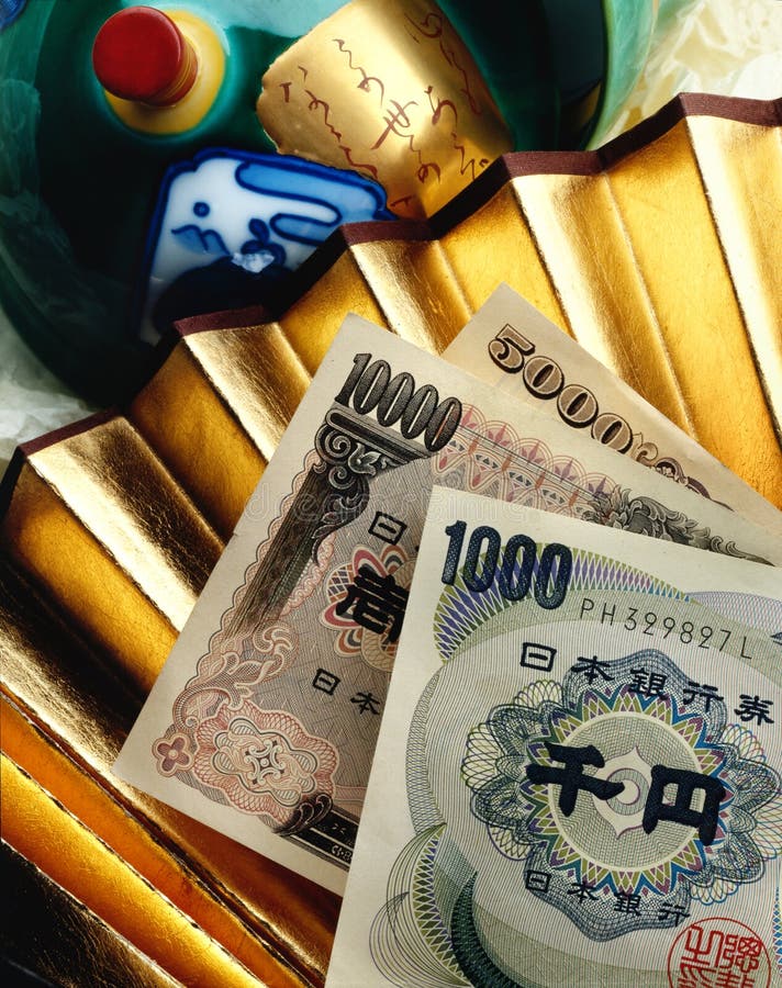 Valuta Giapponese (Yen) Con I Suoi Simboli Asiatici Nelle Banconote ...