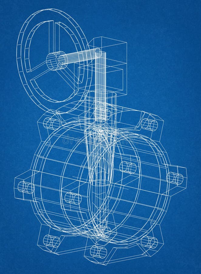 Valve Architect blueprint stock illustration. Illustration of blueprint ...