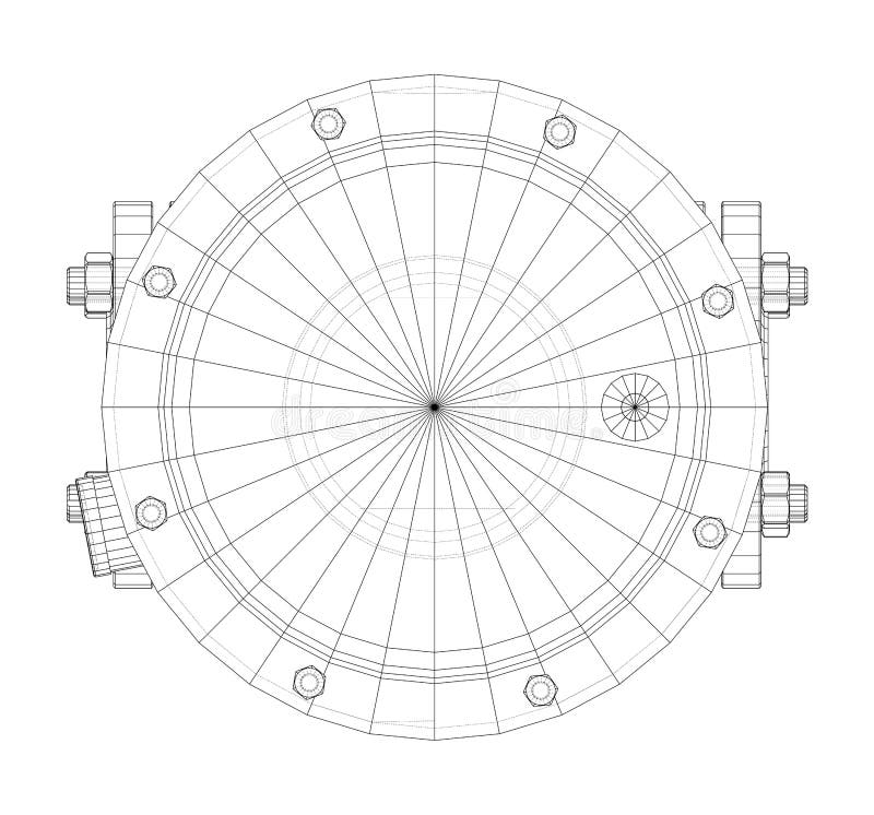 Valve with Automatic Electro-actuated Stock Illustration - Illustration ...