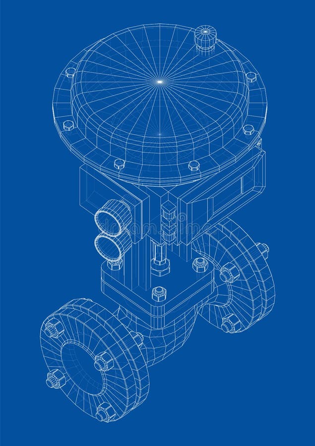 Valve with Automatic Electro-actuated. Vector Stock Vector ...