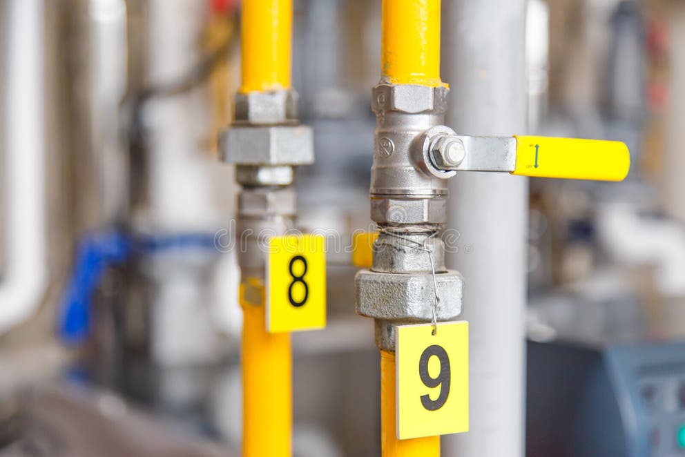 Valve Closed Pipe Tag Gas Supply Stock Image - Image of emergency, pipe ...