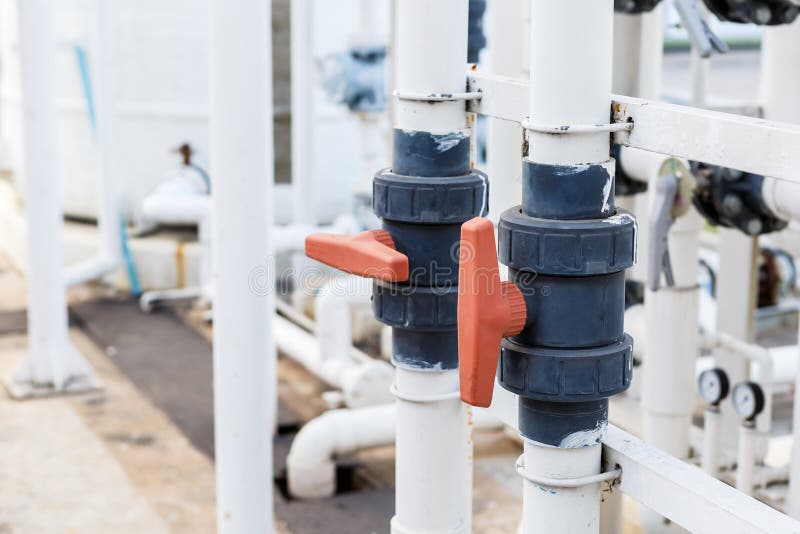 Valve for DI Water Control in Factory Stock Image - Image of meter ...
