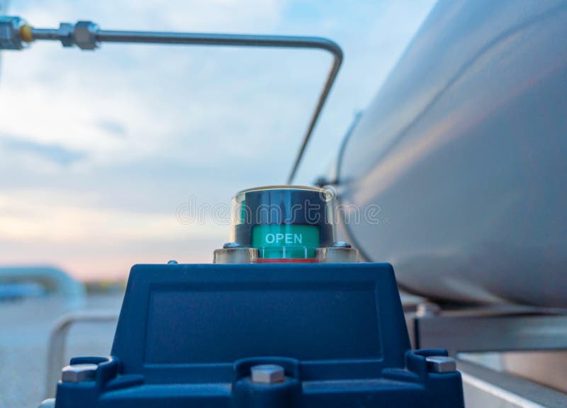 Valve Drive Cover with Green Mechanical Indicator Open Stock Photo ...