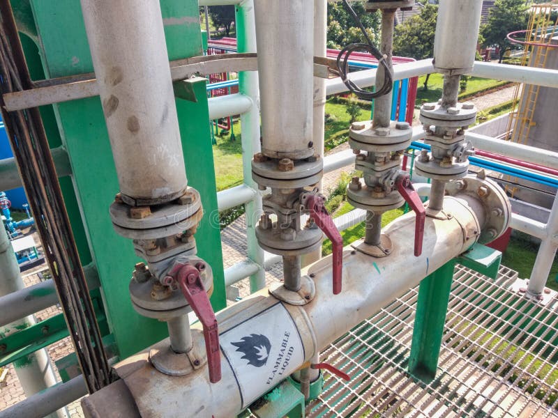 Valve in the Factory Pipeline Stock Image - Image of refueling ...