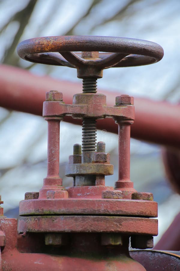 Valve of a Historical Red Steam Engine Stock Photo - Image of steam ...
