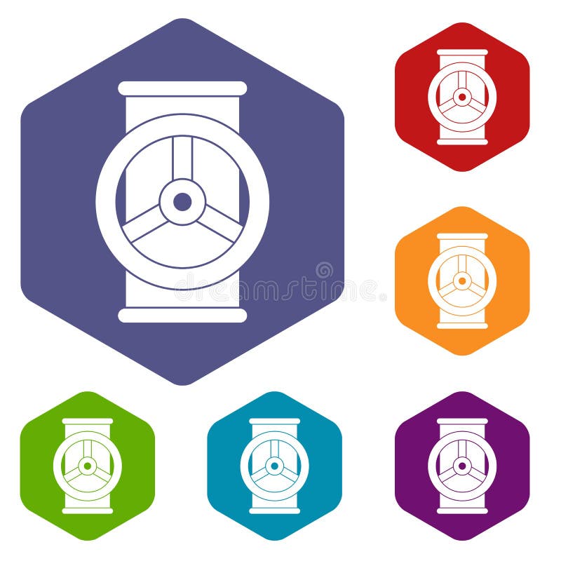 Valve icons set hexagon stock vector. Illustration of fuel - 91343929