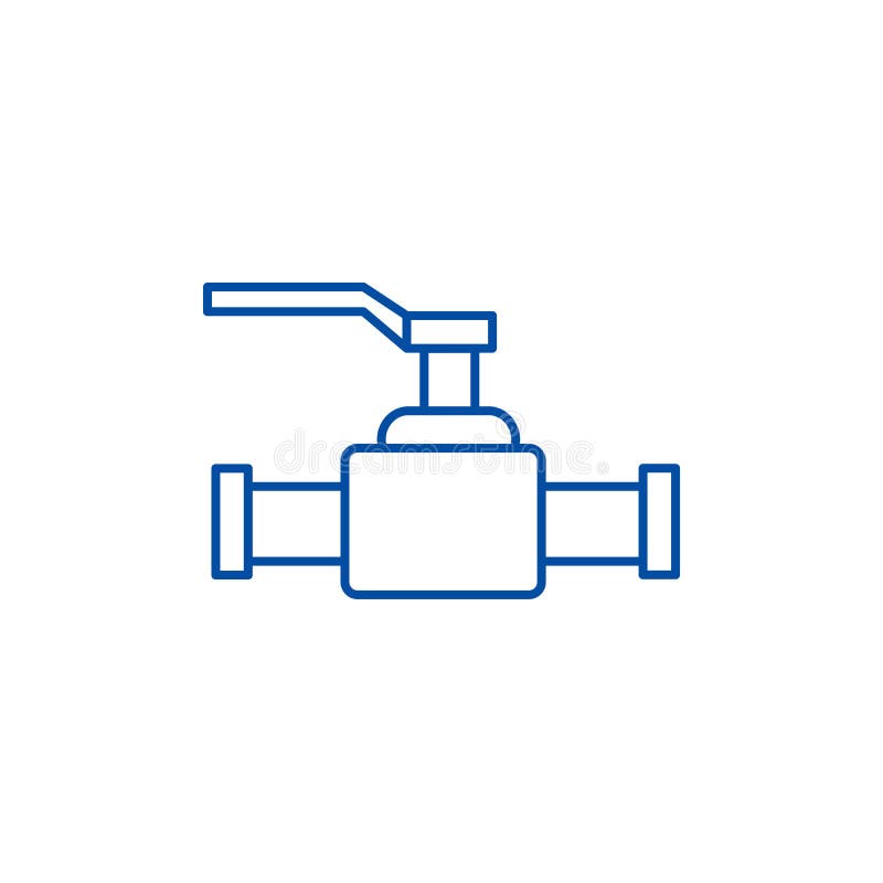 Valve Illustration Line Icon Concept. Valve Illustration Flat Vector ...