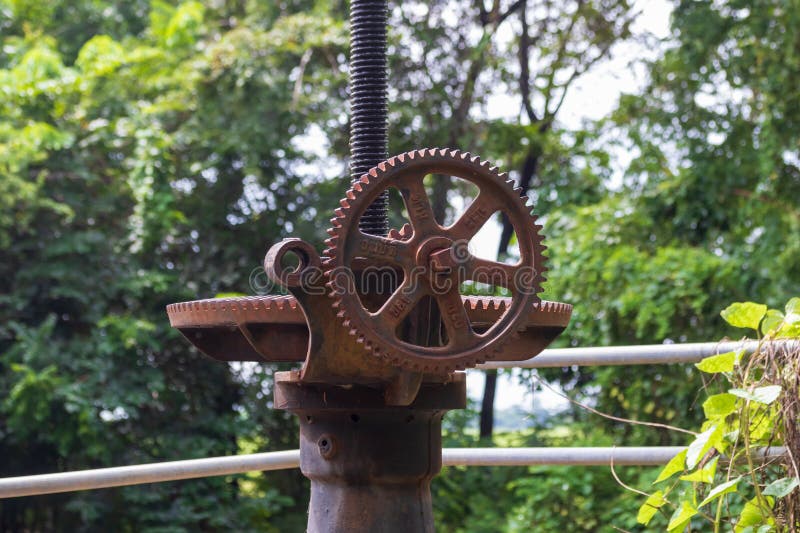 Valve for Opening or Closing the Gate of Water Dam Stock Photo - Image ...