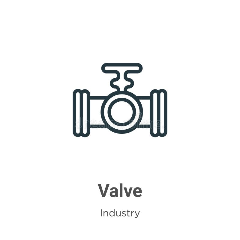 Valve Outline Vector Icon. Thin Line Black Valve Icon, Flat Vector ...