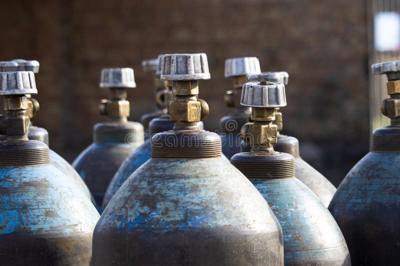 Valve on the Oxygen Cylinder. Cylinder Compressed Gases for Oxygen ...