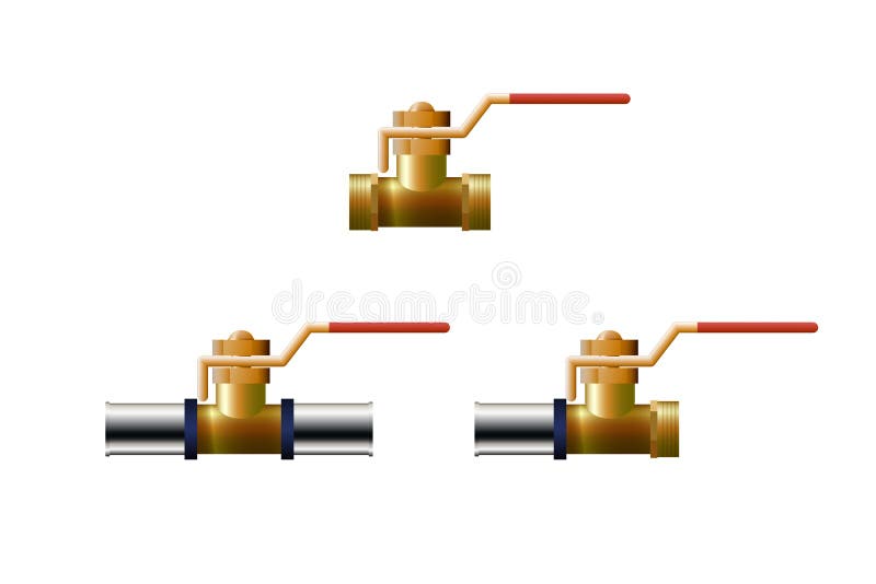 Valve for pipe. stock vector. Illustration of collection - 155921138
