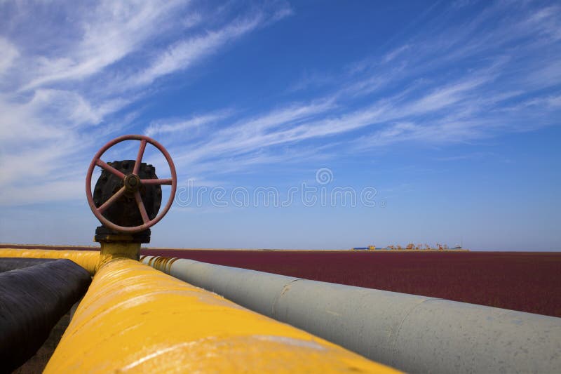 Valve on the pipeline stock photo. Image of steel, industry - 34518518