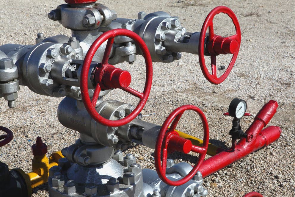 Valve on Production Wellhead Stock Photo - Image of industry, business ...