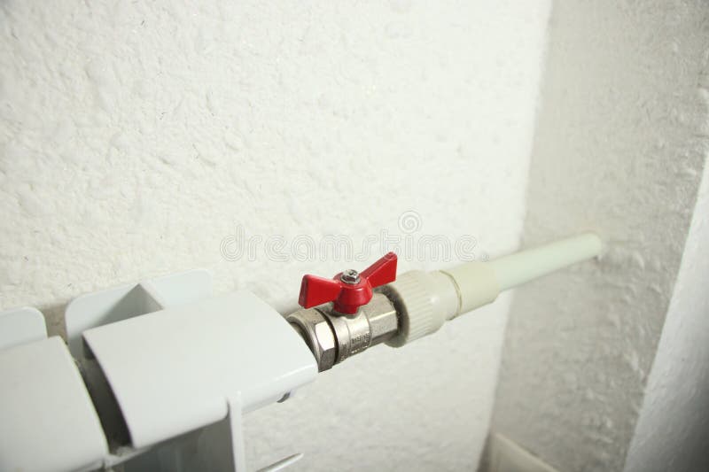 The Valve on a Radiator, Red Color. Stock Image - Image of protection ...