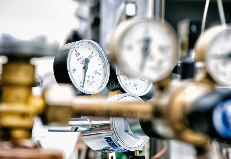 Valve with Connected Manometer Stock Image - Image of room, valve ...