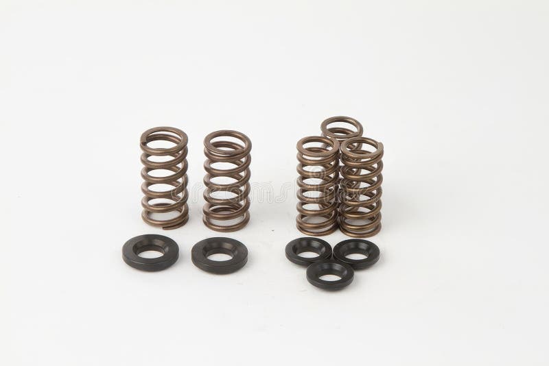 Valve Springs Steel on Brown Background Stock Image - Image of parts ...