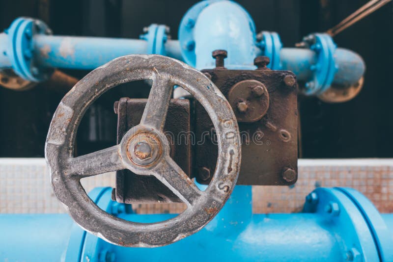 Color Valves at Water Treatment Plant Stock Image - Image of business ...