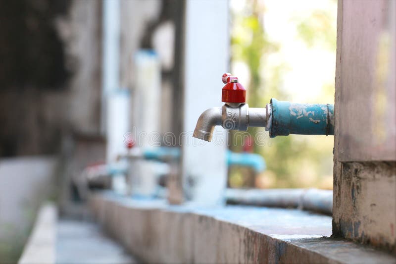 Valve water on wash basin stock image. Image of construction - 67640197
