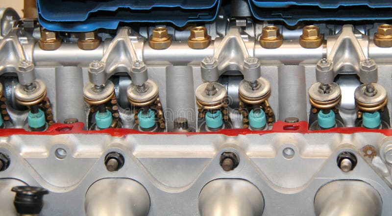 Valves and Cylinder Block. stock image. Image of metal - 130300259