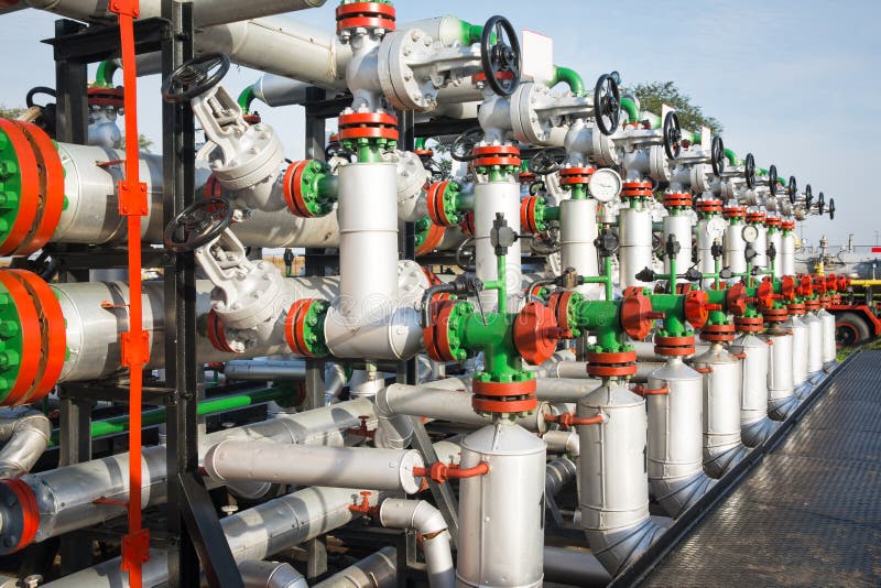 Valves at Gas Plant,pressure Safety Valve,selective Focus.Background ...