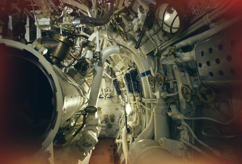 Valves and Pipes in Old Submarine Stock Image - Image of main, power ...